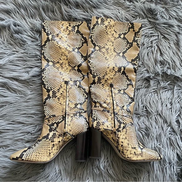 Tory Burch | Shoes | Tory Burch Pull On Snake Embossed Leather Knee ...